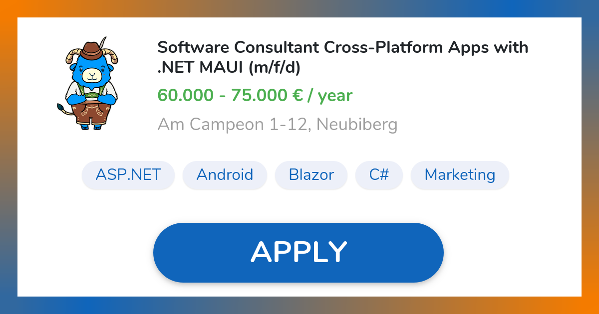 Software Consultant Cross-Platform Apps with .NET MAUI (m/f/d) Job in ...