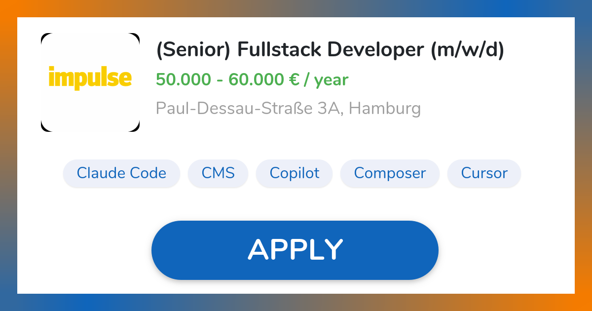 Remote (Senior) Fullstack Developer (m/w/d) | Impulse Medien GmbH